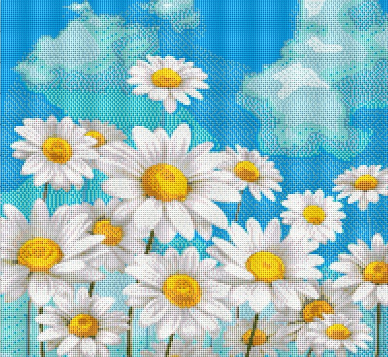 Daisies Cross Stitch Pattern - Etsy