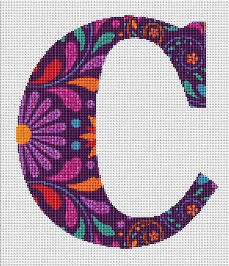 Mexican Alphabet Letter C Cross Stitch Pattern Instant PDF - Etsy UK