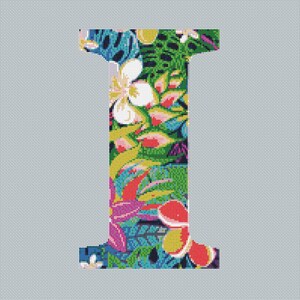 Letter I Tropical Alphabet - Cross Stitch Pattern - Instant PDF ...