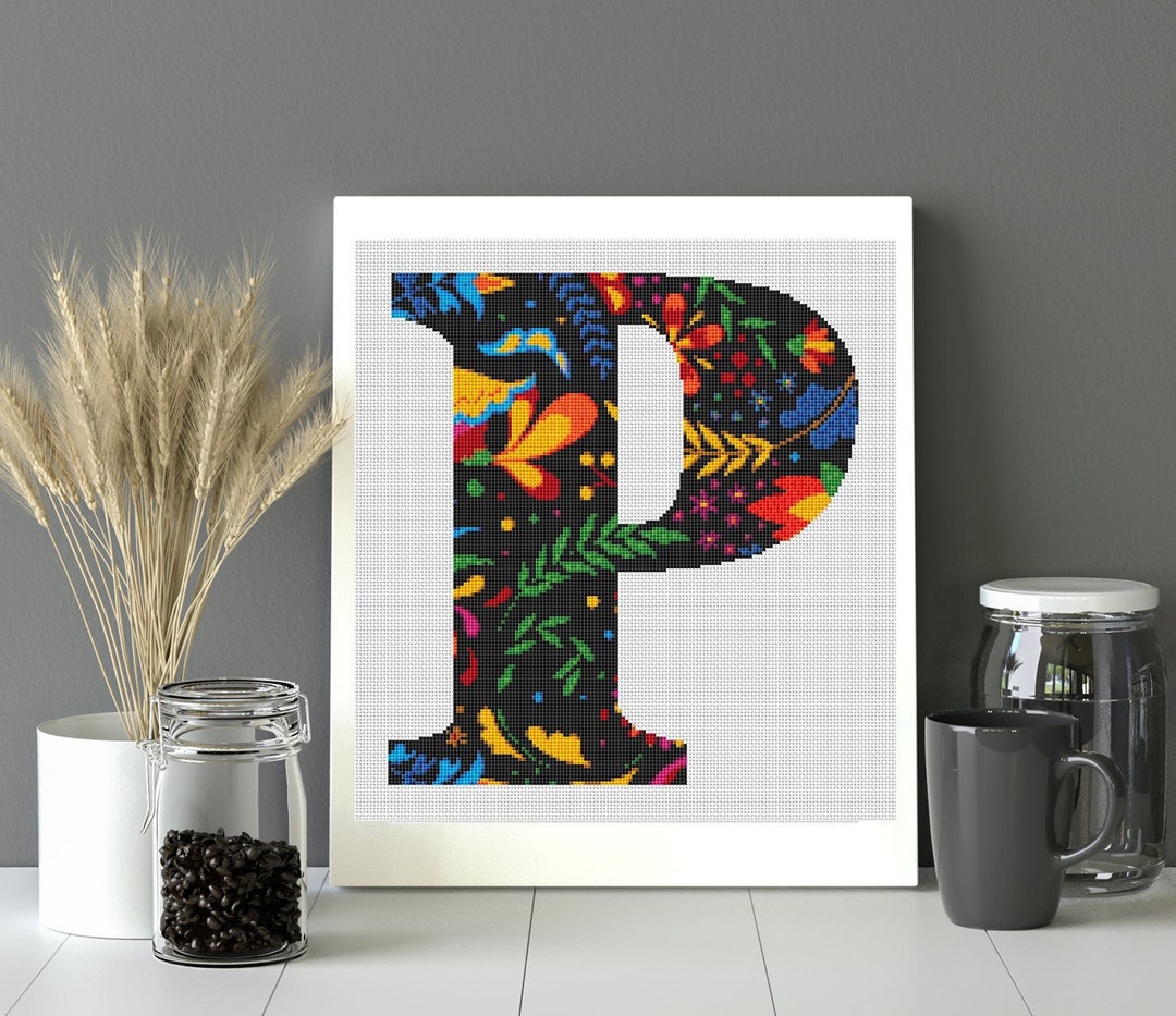 Mexican Alphabet Letter P Cross Stitch Pattern - Instant PDF Download ...