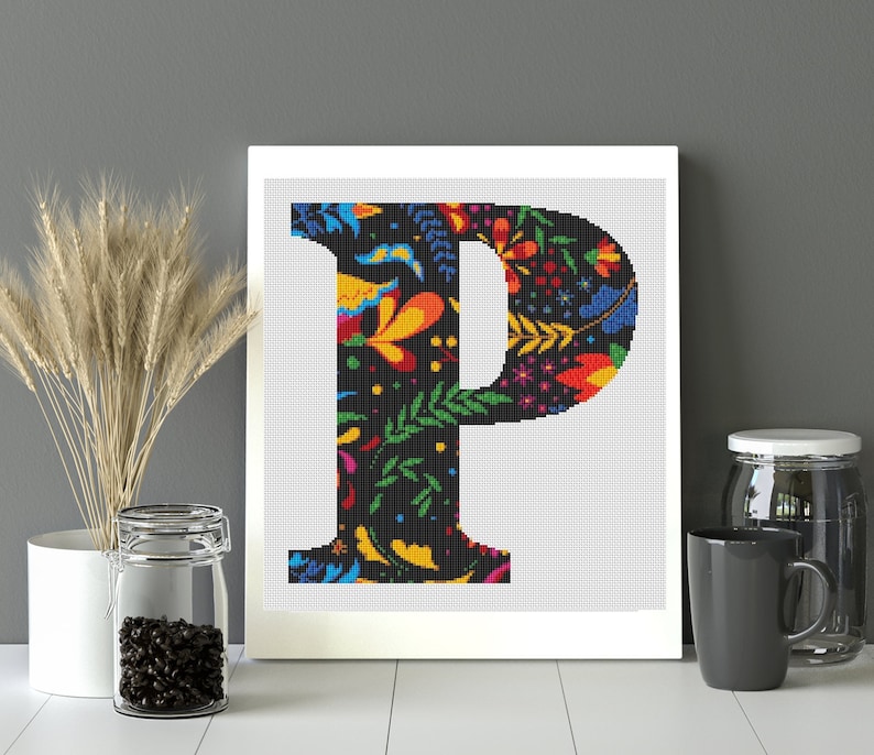 Mexican Alphabet Letter P Cross Stitch Pattern - Instant PDF Download ...