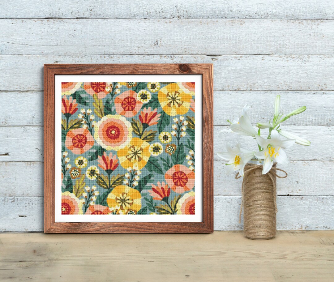 Flower Bed Cross Stitch Pattern - PDF Download - Etsy