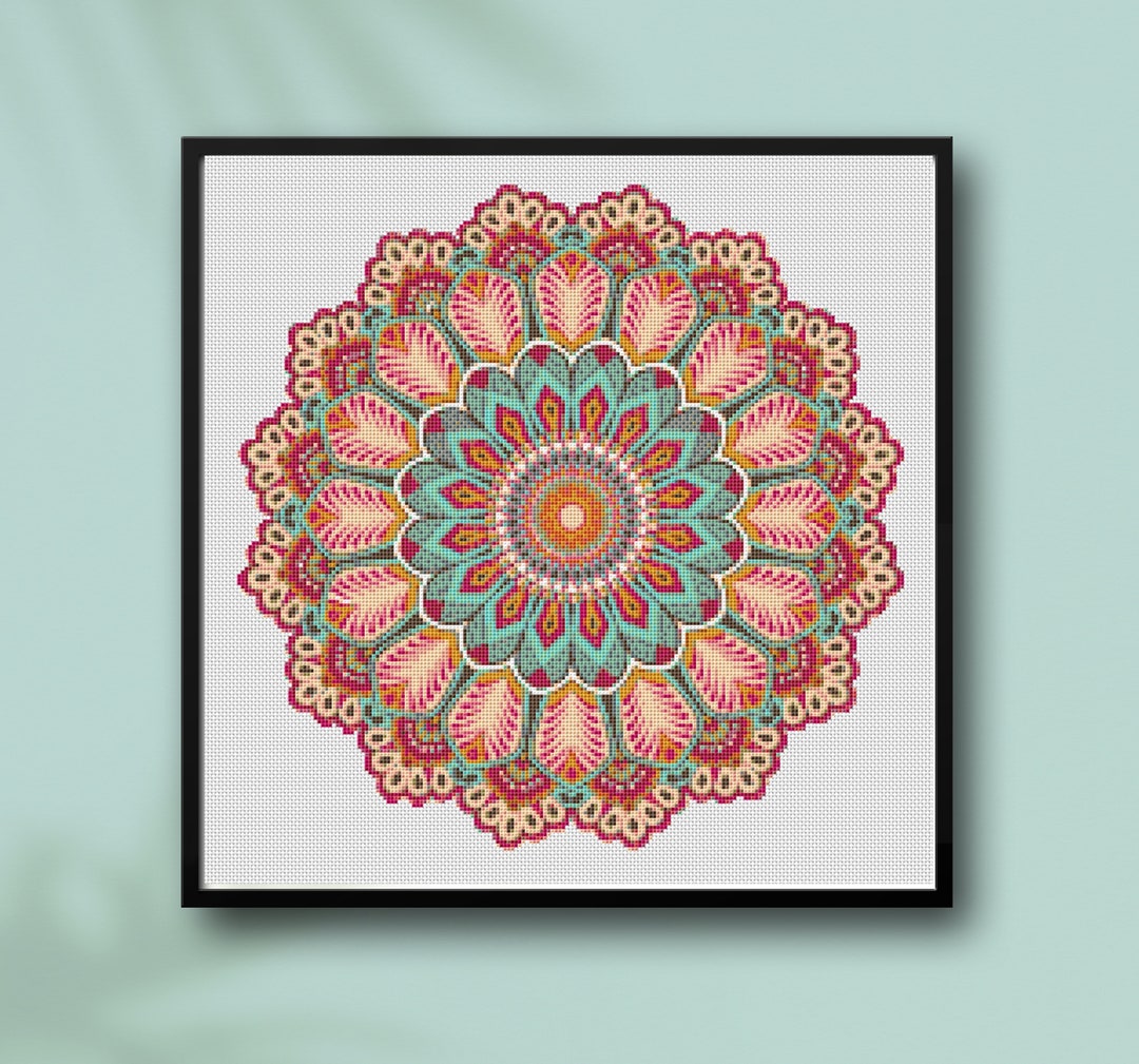 Fan Mandala Cross Stitch Pattern - Instant PDF Download - Etsy