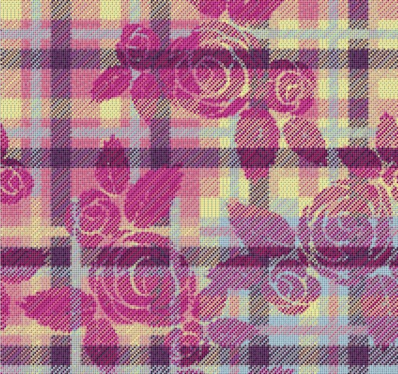 Tartan Roses Cross Stitch Pattern Instant PDF Download - Etsy