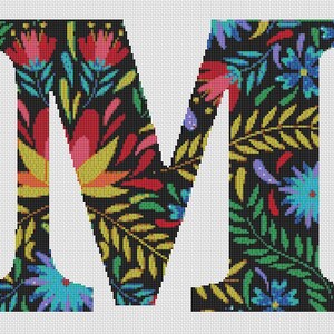 Mexican Alphabet Letter M Cross Stitch Pattern - Instant PDF Download ...
