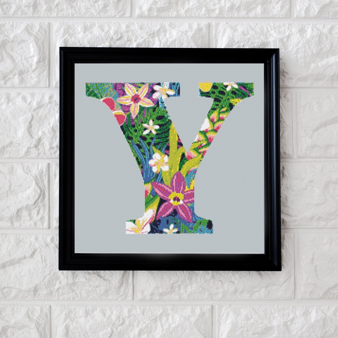 Letter Y Tropical Alphabet - Cross Stitch Pattern - Instant PDF ...