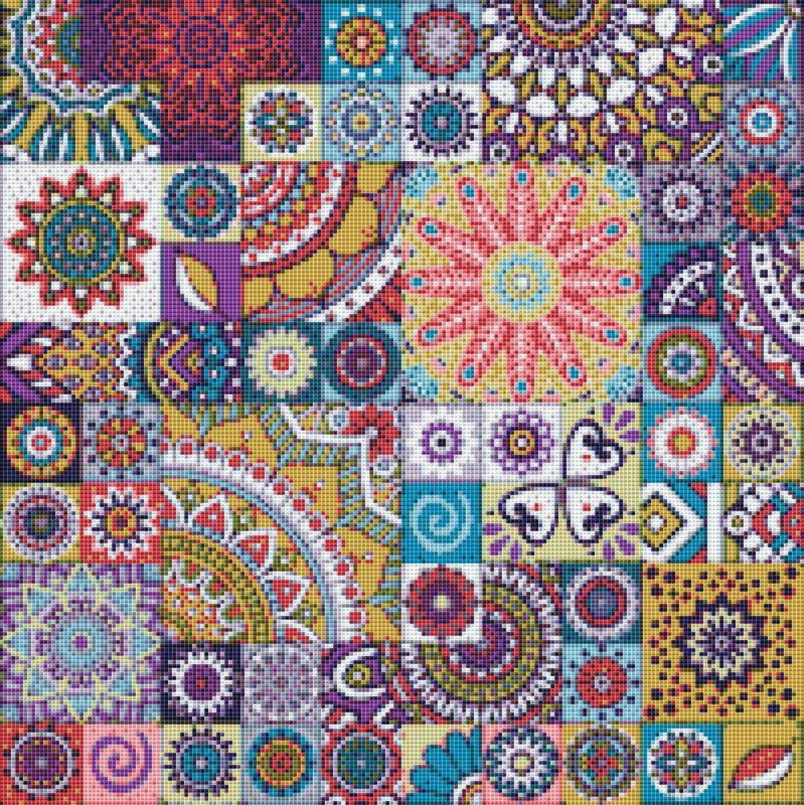 Mandala Squares Cross Stitch Pattern | Etsy