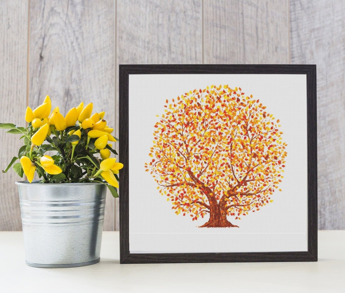 Autumn Tree Cross Stitch Pattern - Instant PDF Download - Etsy