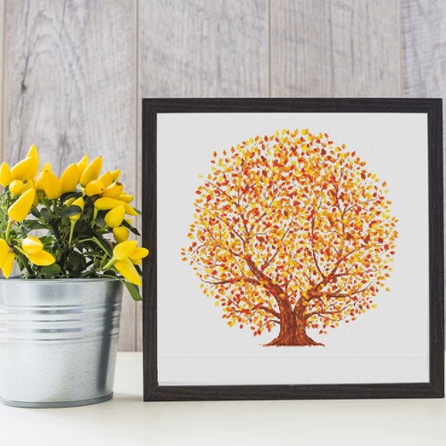 Autumn Tree Cross Stitch Pattern Instant PDF Download - Etsy