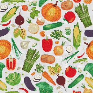 Vegetable Cross Stitch Pattern - Etsy