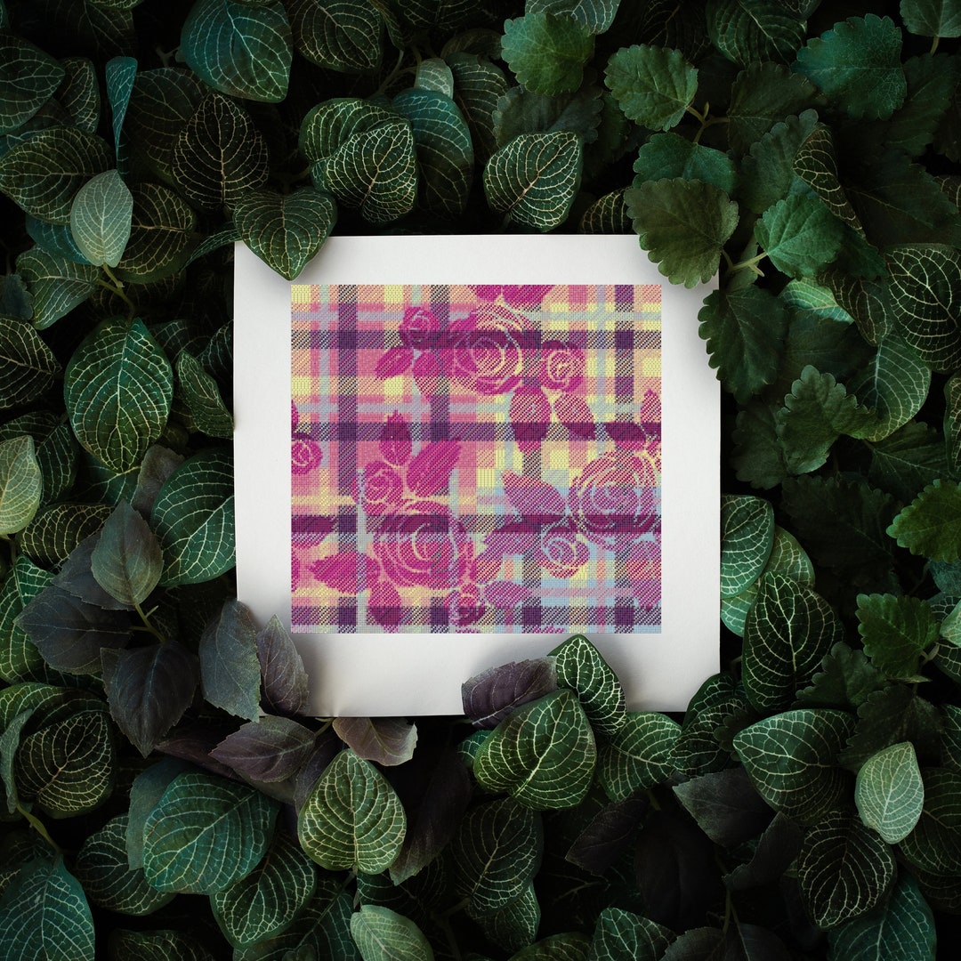Tartan Roses Cross Stitch Pattern - Instant PDF Download - Etsy