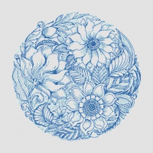 Blue Spring Cross Stitch Pattern - Instant PDF Download - Etsy