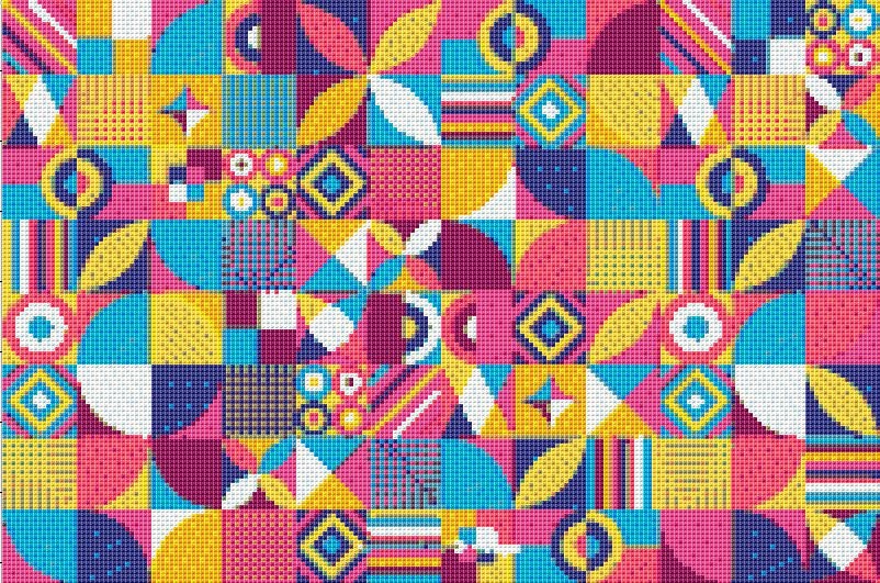 Bright Geo Cross Stitch Pattern Instant PDF download | Etsy