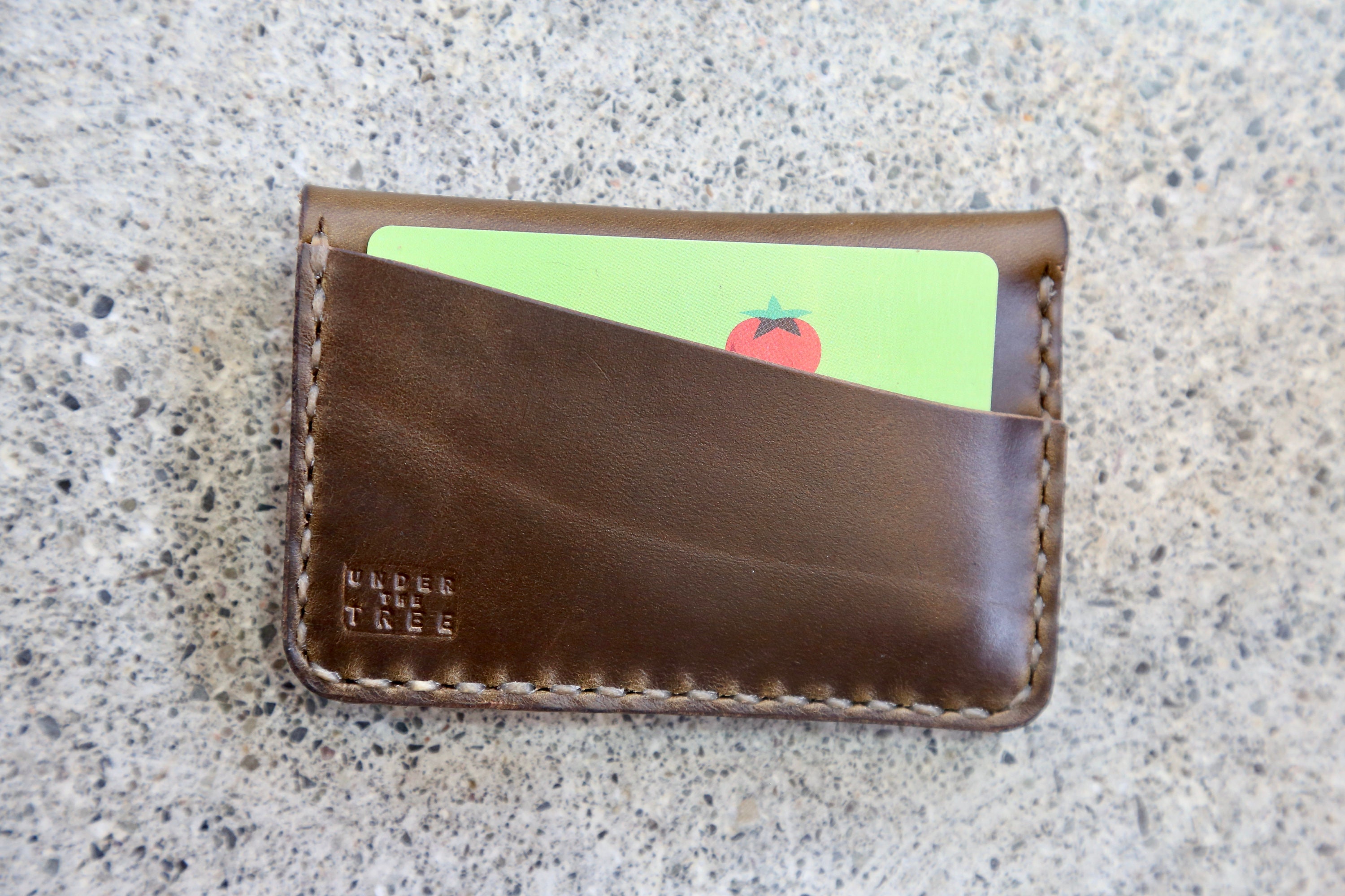 Olive Horween Steer Hide Credit Card Wallet. Made by Hand in | Etsy