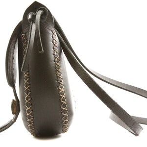 Black Leather Purse, Tall Tree in Black Vegetable Tanned Leather, Small ...