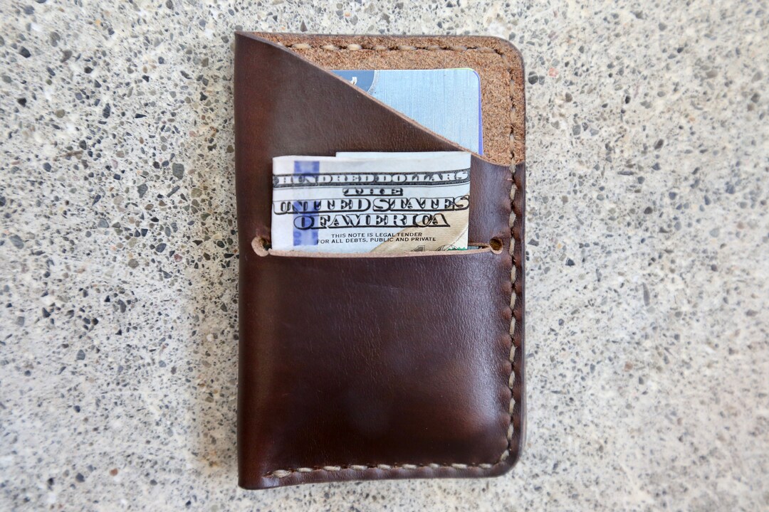 Brown Horween Steer Hide Credit Card Wallet. Made by Hand in Ithaca, NY ...