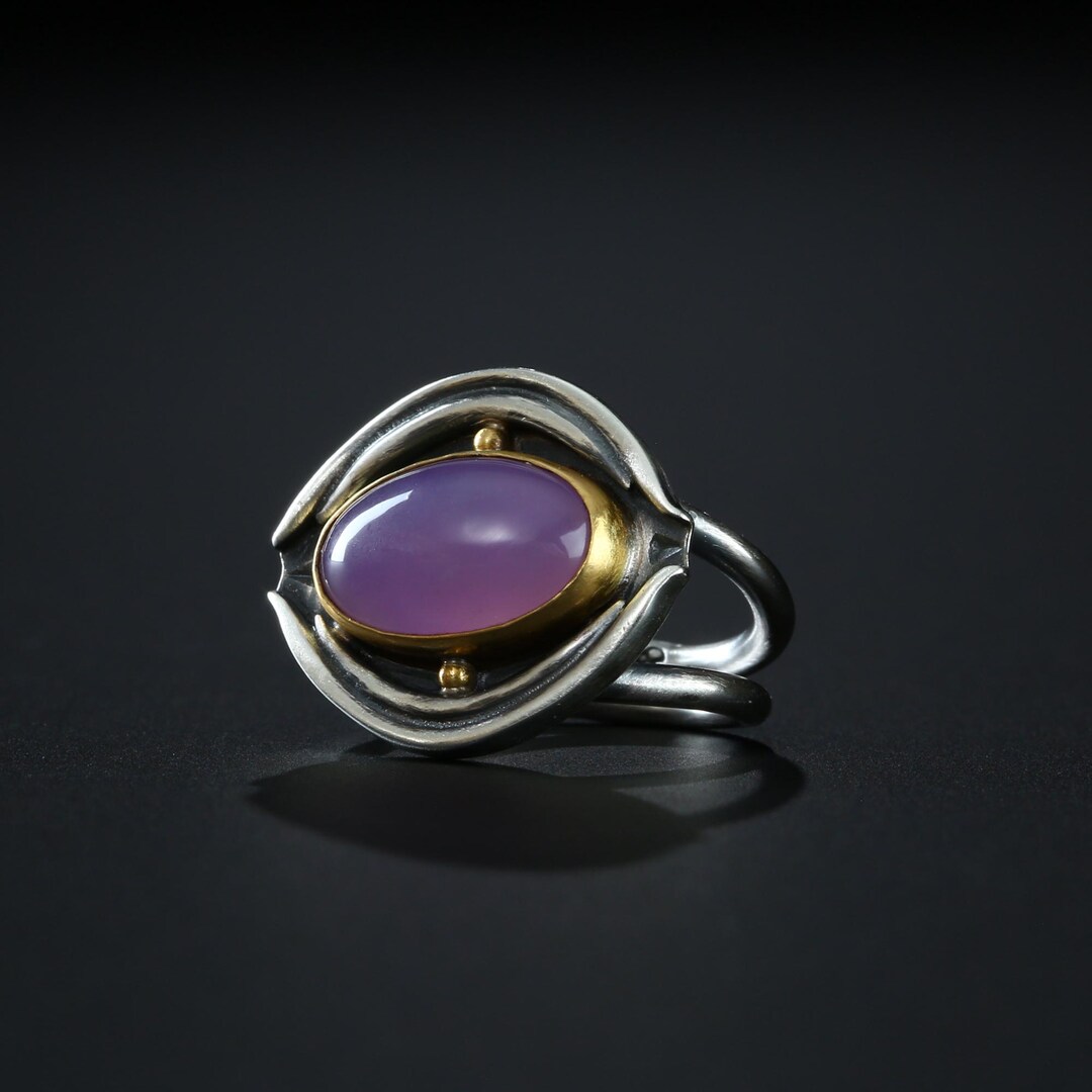 Holley Blue Agate Ring, Size 6.75 - Etsy