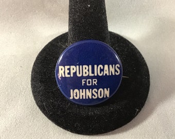 President Lyndon Baines Johnson Button Democrat Campaign LBJ Pin ...