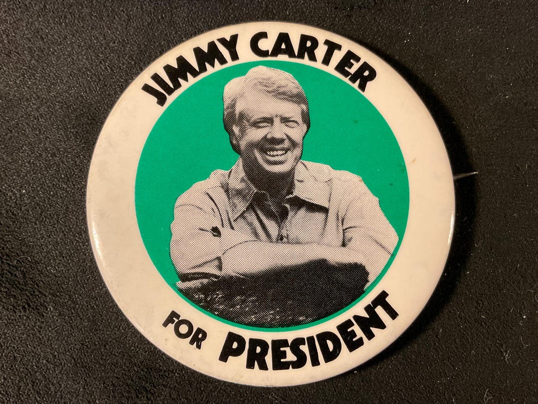 Vintage Jimmy Carter for President Campaign Button-pinback - 1976 B/W ...
