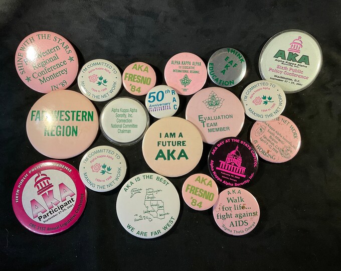 Vintage AKA Alpha Kappa Alpha Lot of 19 Pinback/button Pins From the ...