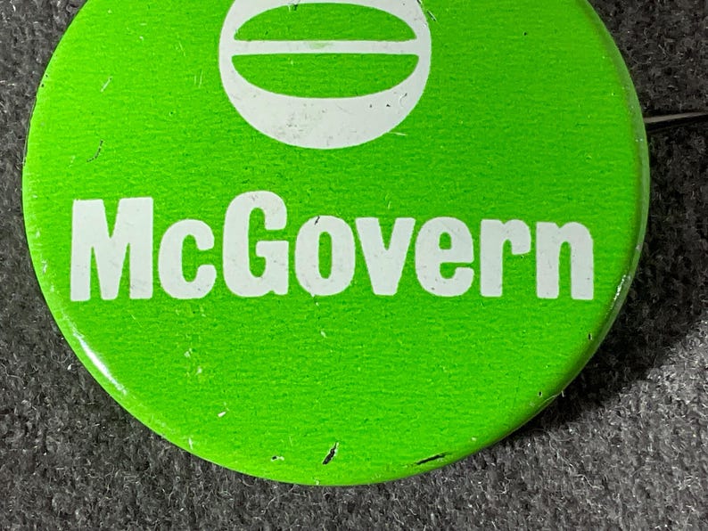 Mcgovern With Ecology Symbol Presidential Campaign Pinback/button - Pro-ecology - Anti-war - Etsy