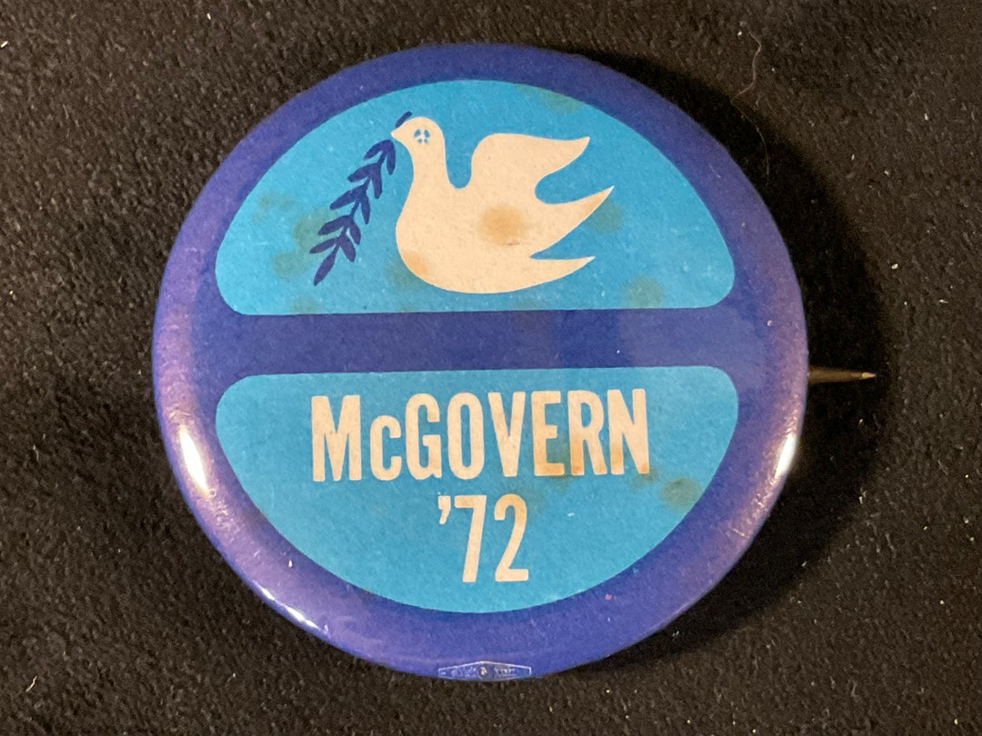 Vintage Mcgovern 72 Peace Dove 2 Blue Color Background Presidential ...