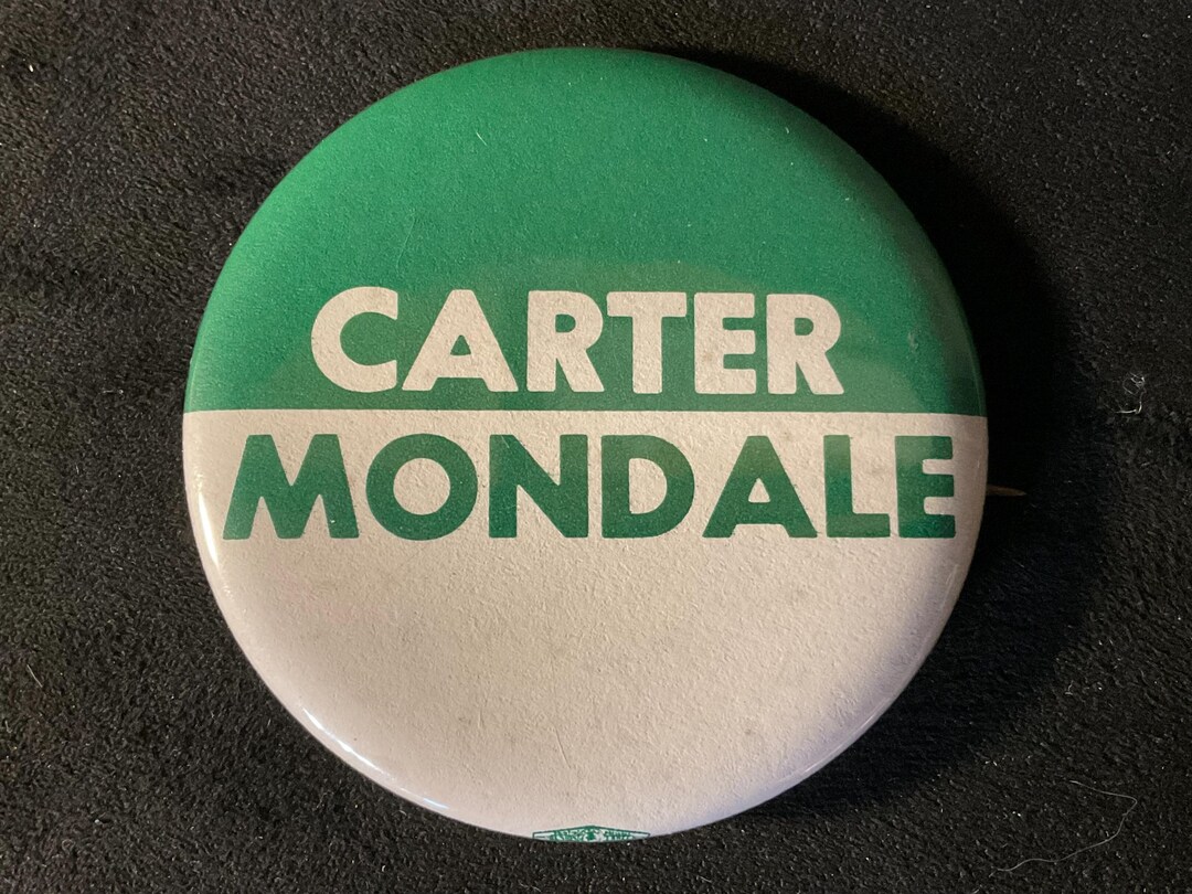 Vintage Carter-mondale 1976 2 1/8” Green Over White Campaign Button ...