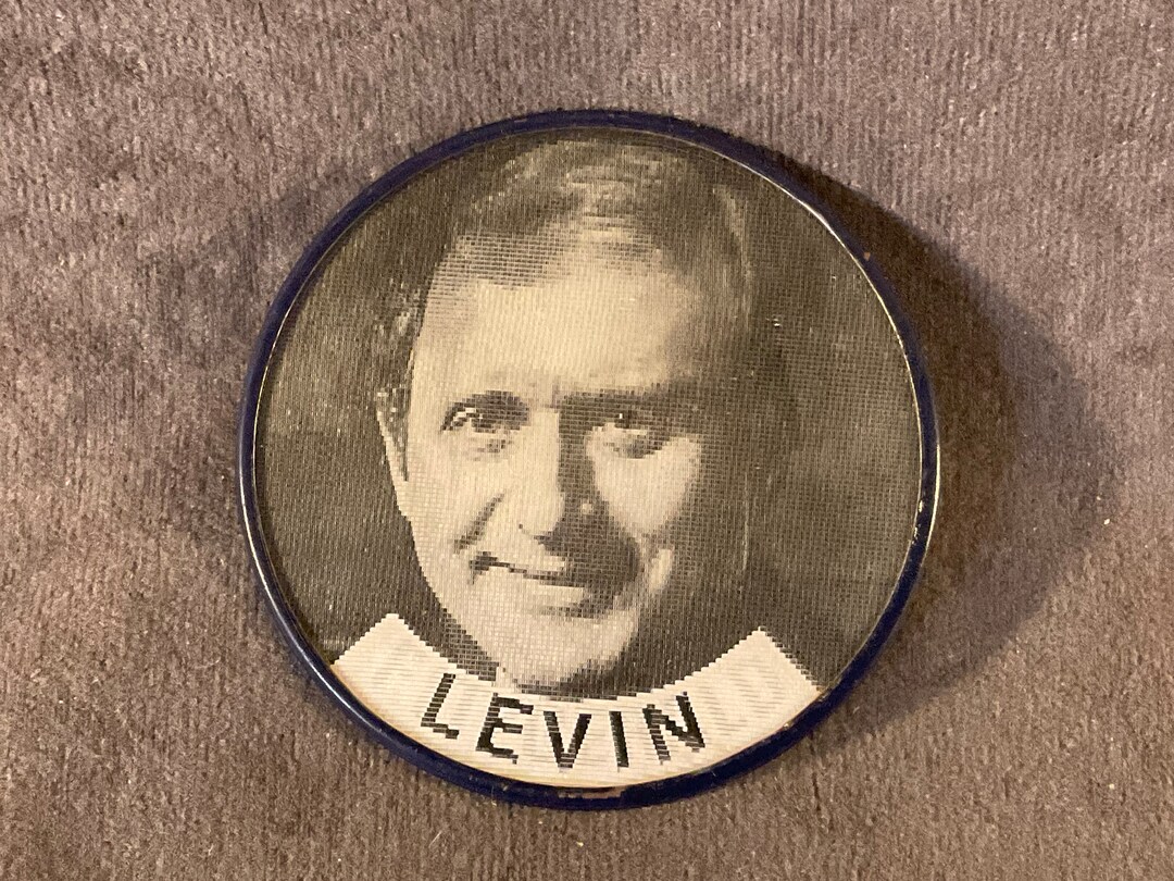 Vintage Levin-fitzgerald Michigan Politics Pinback - 1970s Lenticular ...