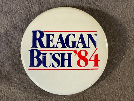 Vintage Reagan Bush ‘84 Presidential Campaign Pin/But… - Gem