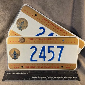 Vintage 1985 Ronald Reagan Washington DC Presidential Inaugural License ...