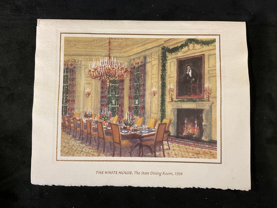 Vintage 1998 Bill and Hillary Clinton White House Christmas Card Small ...