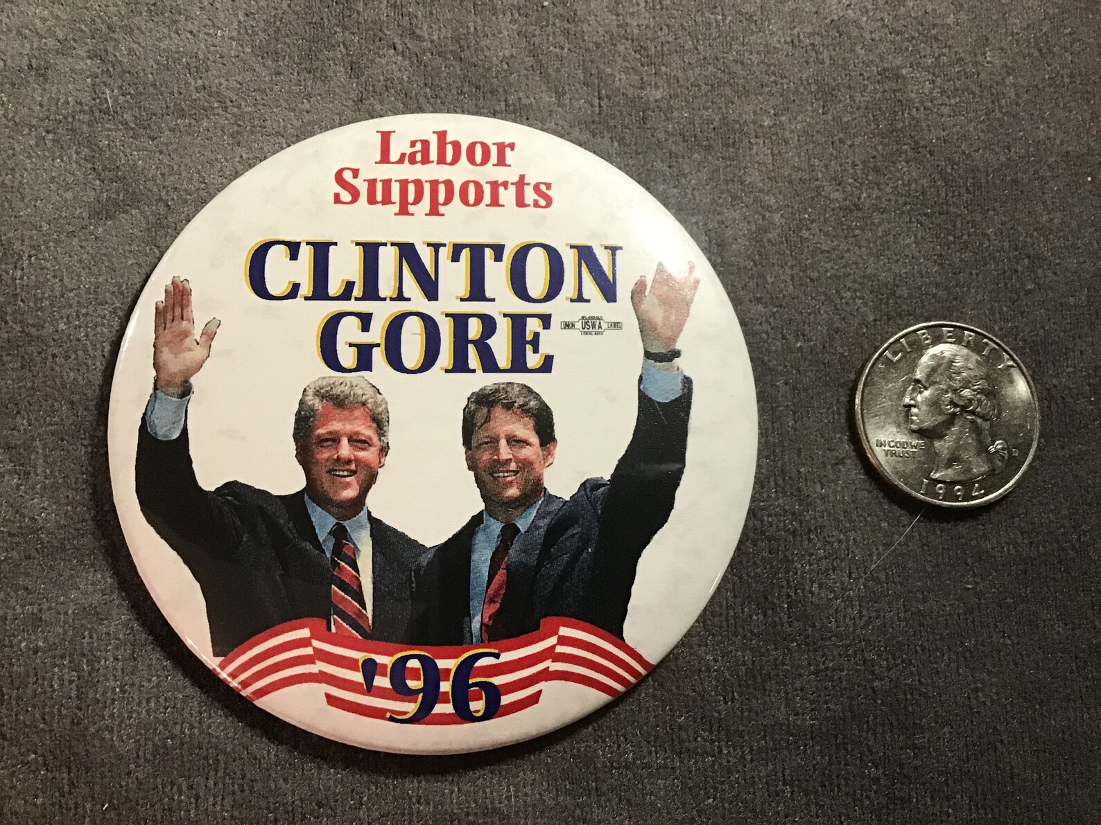 Vintage Labor Supports Clinton/Gore 96 Presidential Campaign | Etsy