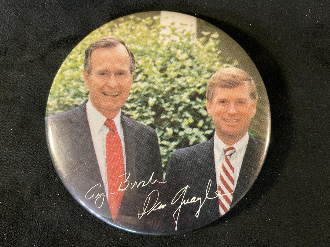 Vintage George Bush and Dan Quayle Color Photo and Signatures - Bush ...