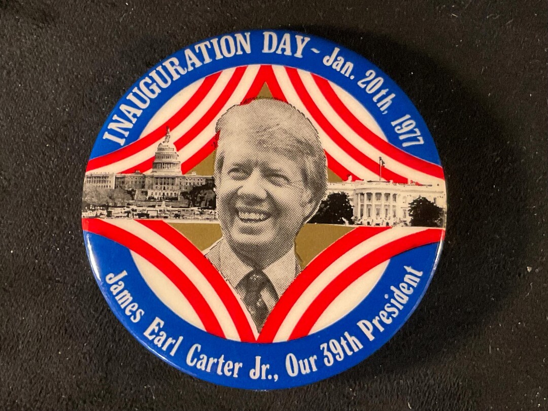 Vintage Jimmy Carter 1977 Inauguration Day Pinback-button 1977 ...