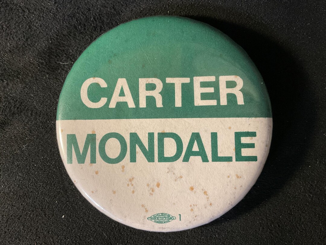 Vintage Carter-mondale 1976 2 1/4” Green Over White Campaign Button ...