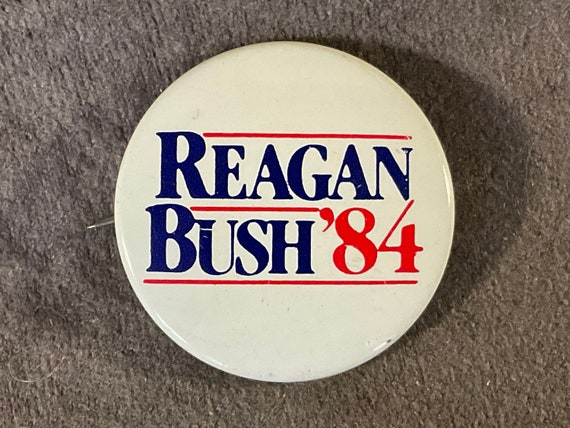 Vintage Reagan Bush ‘84 Presidential Campaign Pin/But… - Gem