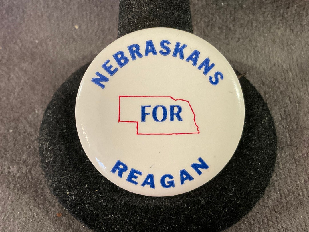 Vintage Nebraskans for Reagan 1968 Reagan Presidential Campaign Pinback ...