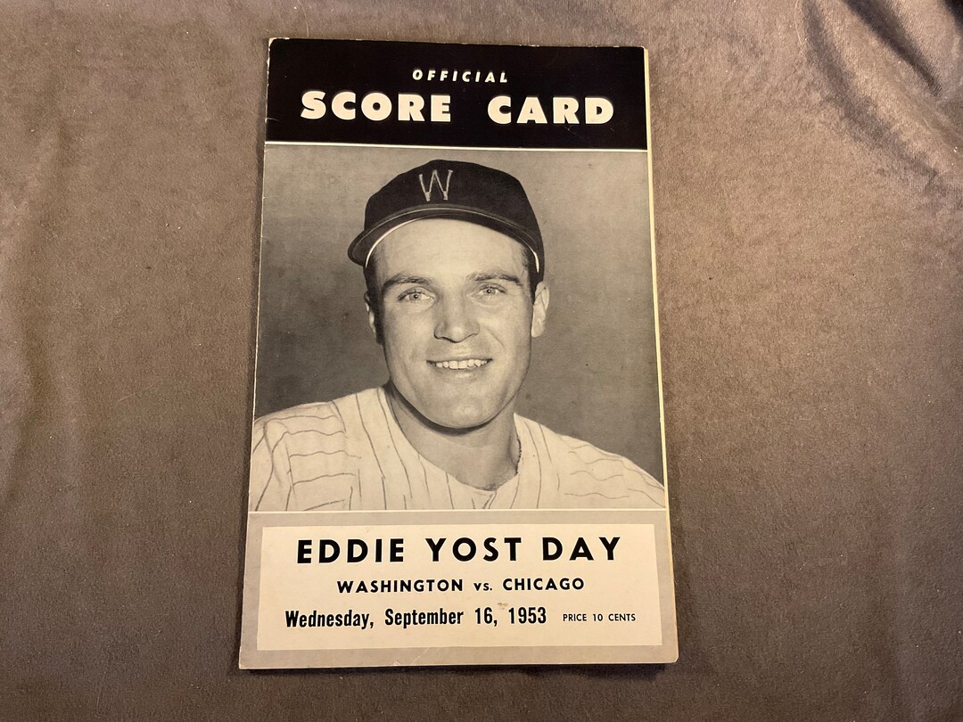 Vintage Washington Senators Official Score Card - Eddie Yost Day ...