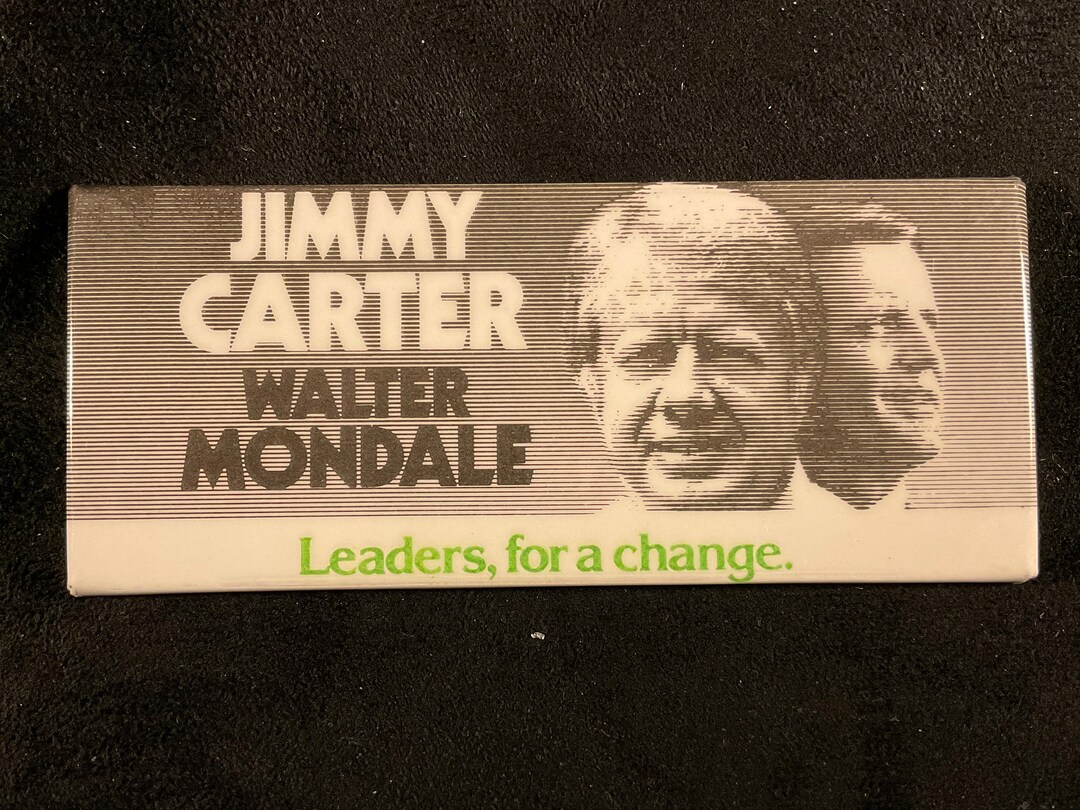 Vintage Carter-mondale 1976 Jugate Rectangle Presidential Campaign ...