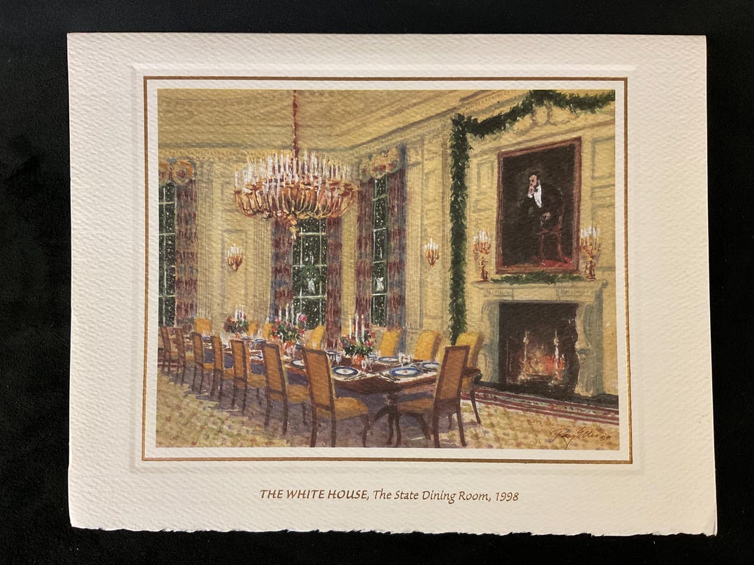 Vintage 1998 Bill and Hillary Clinton White House Christmas Card ...