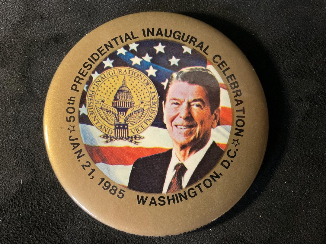 Vintage Reagan-bush Inauguration Pinback Button: 1985 Presidential ...