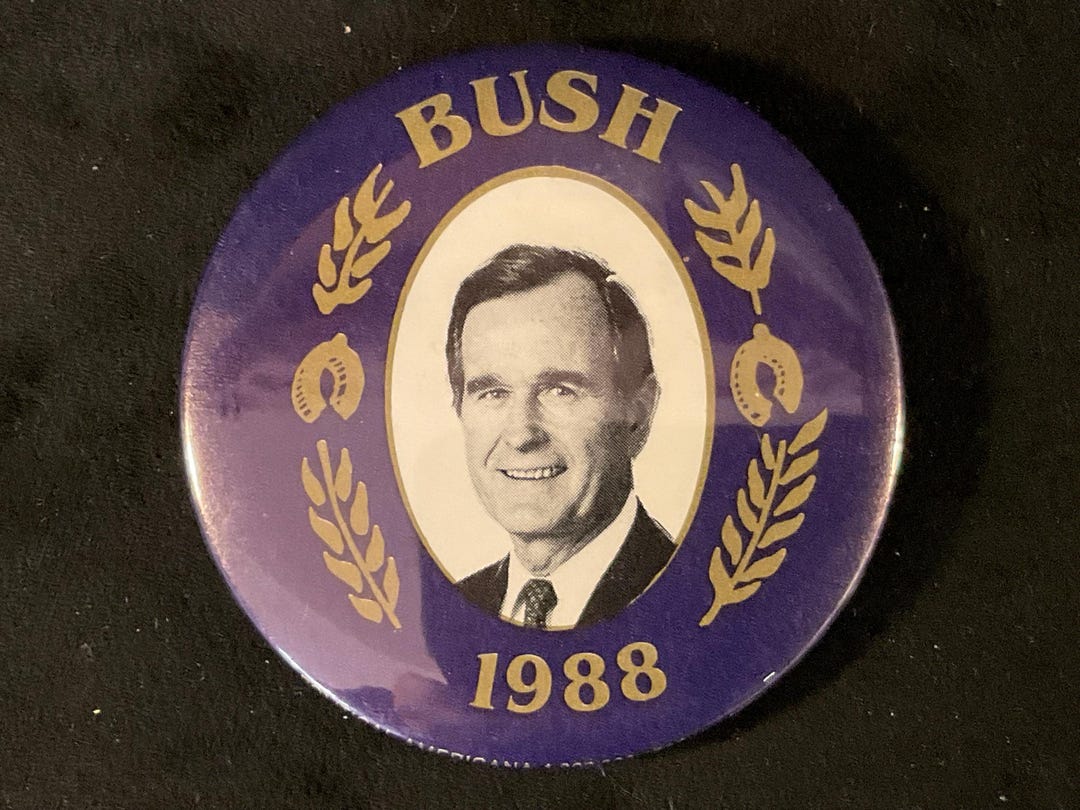 Vintage Bush 1988 - George Bush 1988 Presidential Campaign Pin - George ...