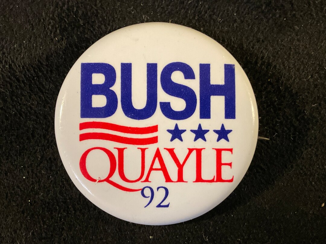 Vintage 1992 Bush - Quayle Presidential Campaign Pin - George H.W. Bush ...