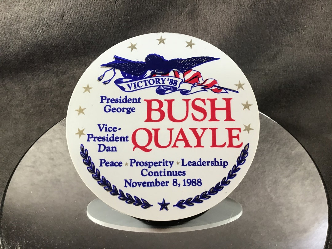 Vintage Bush-quayle '88 Campaign Pinback - Victory Eagle Design - Etsy