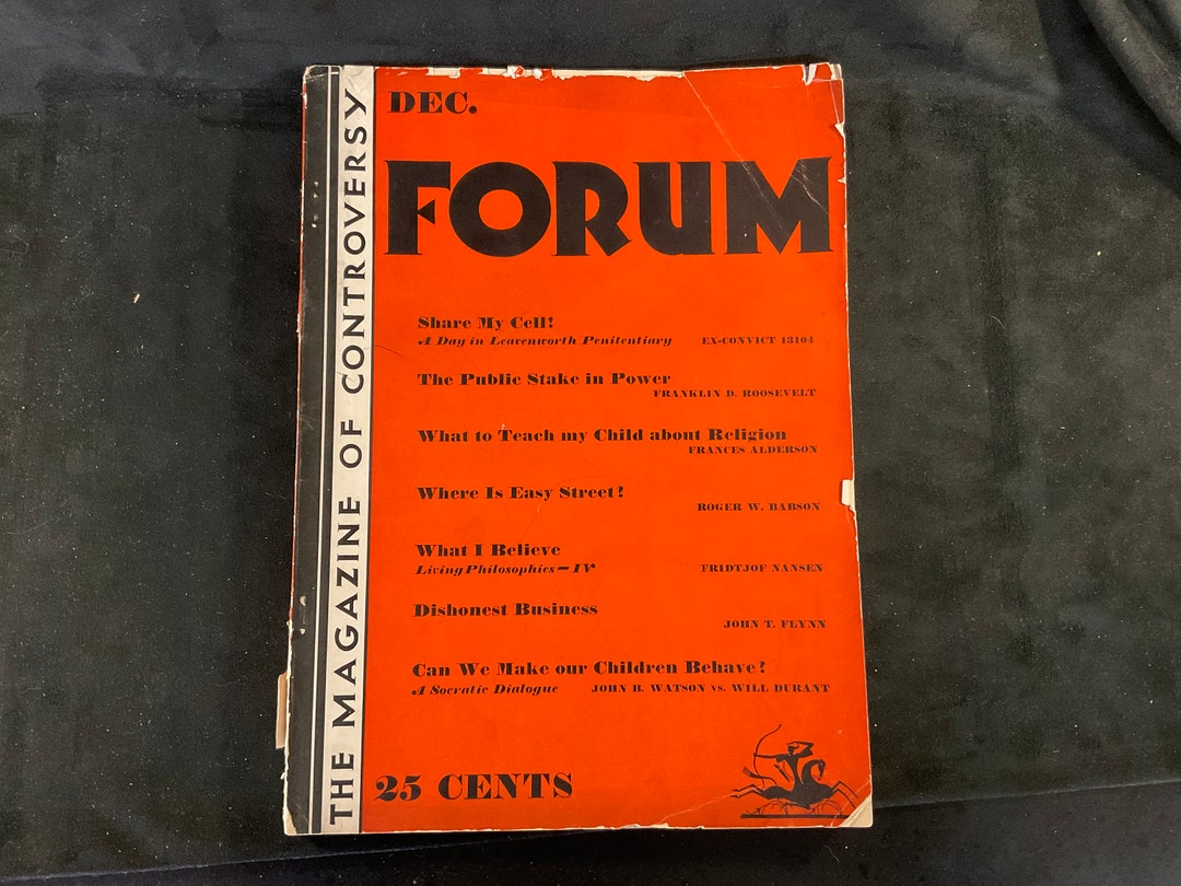 Vintage Forum - the Magazine of Controversy December, 1929 - Has the ...