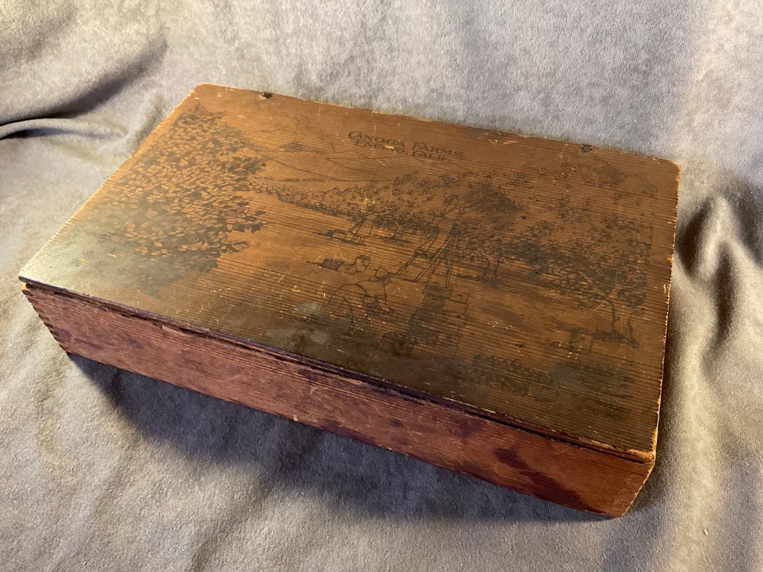 Vintage Primitive Canoga Farms Encino CA Dried Fruit Wooden Box Classic ...