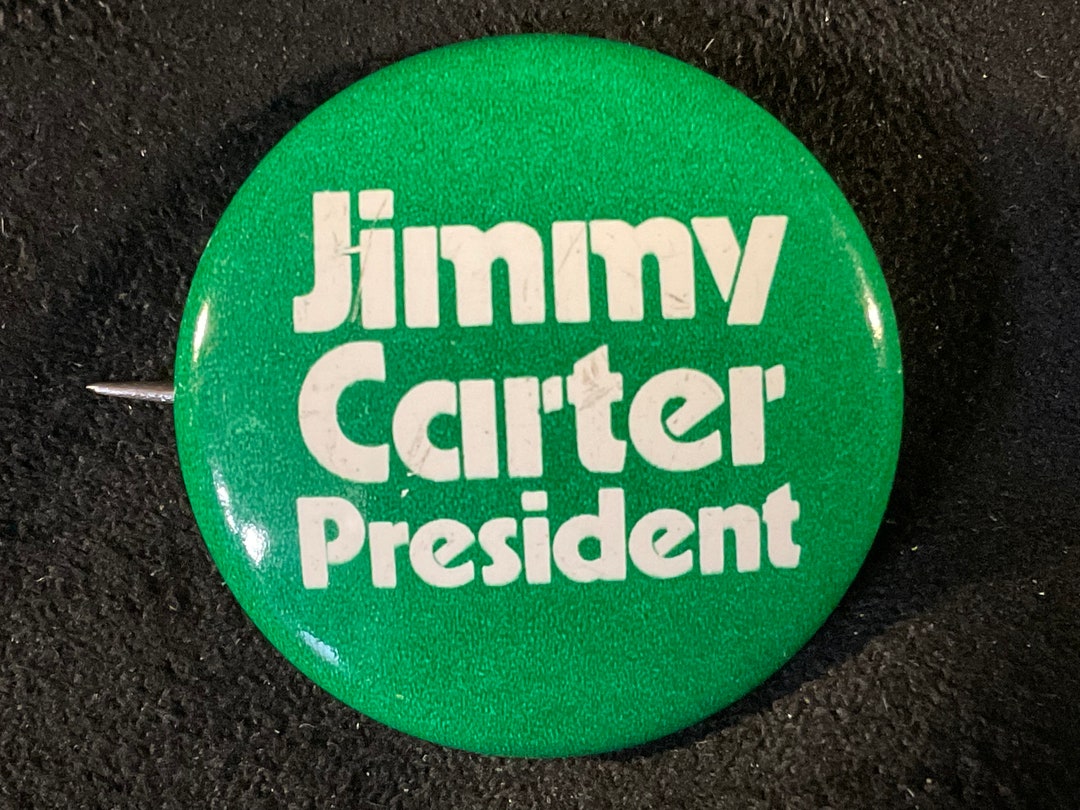 Vintage Jimmy Carter President Campaign Pinback/button Solid Green With ...