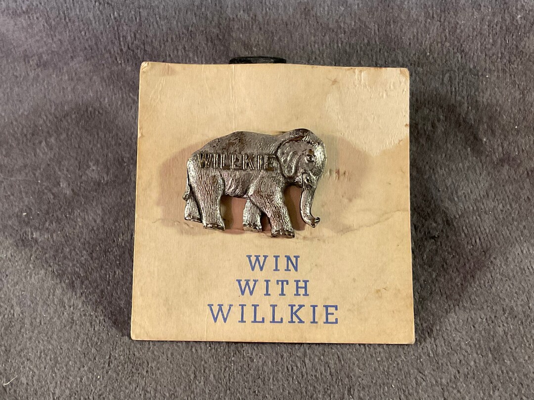 Vintage Win With Willkie Elephant Willkie 1940’s Presidential Campaign ...