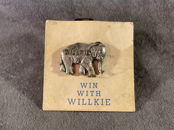 Vintage Win With Willkie Elephant Willkie 1940s Presidential | Etsy