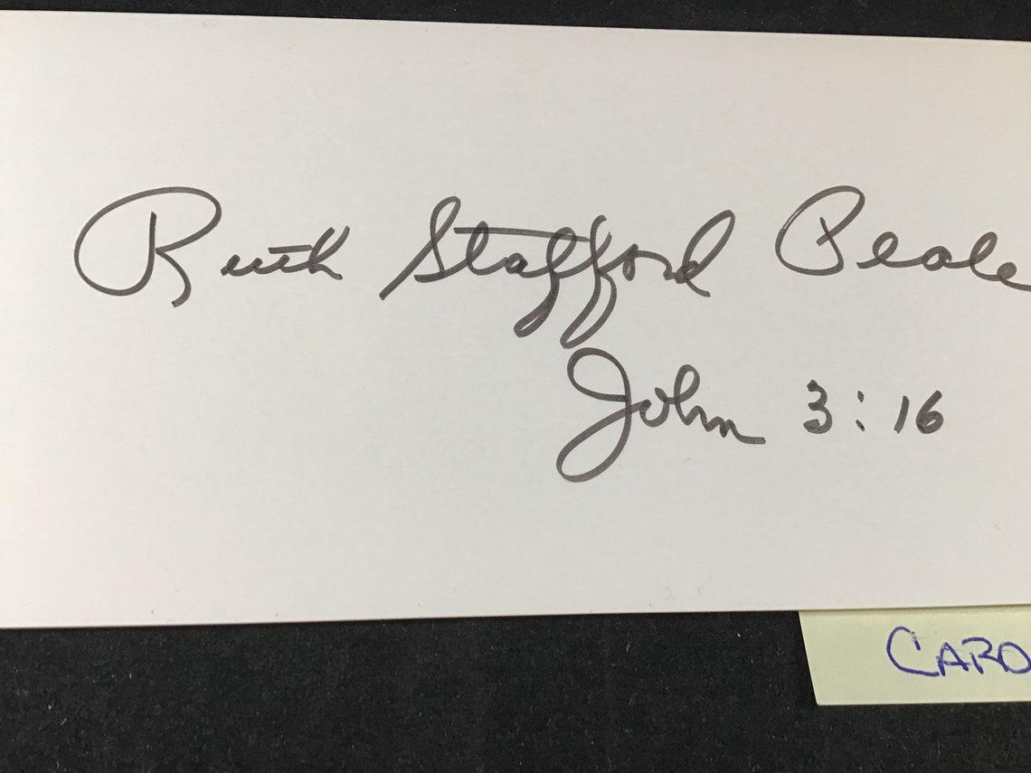 Vintage Ruth Stafford Peale Autograph Signature Card With | Etsy